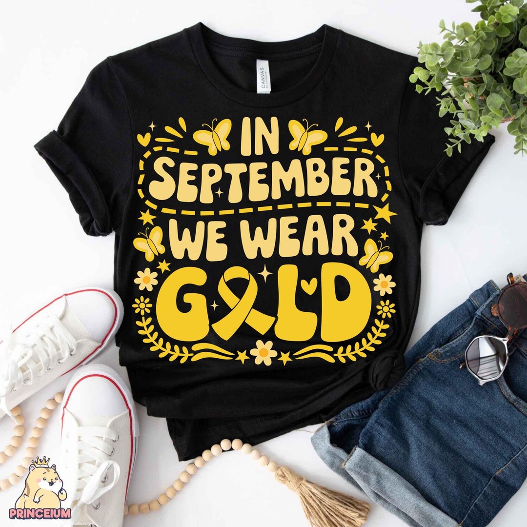 In September We Wear Gold, Png, Childhood Cancer Awareness Png, Gold ...