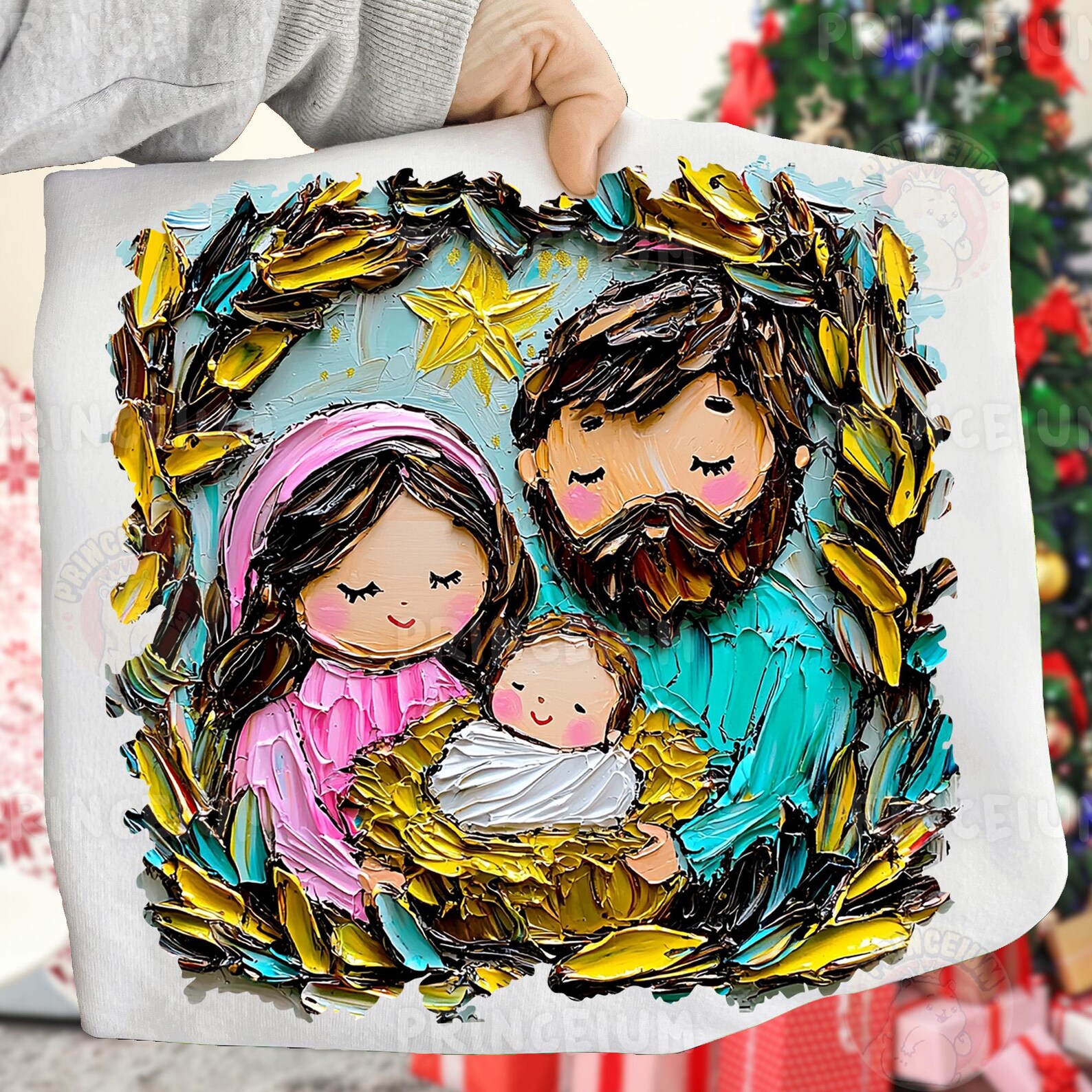 Nativity Scene PNG Holy Family Pastel Art Mary Joseph Baby Jesus ...