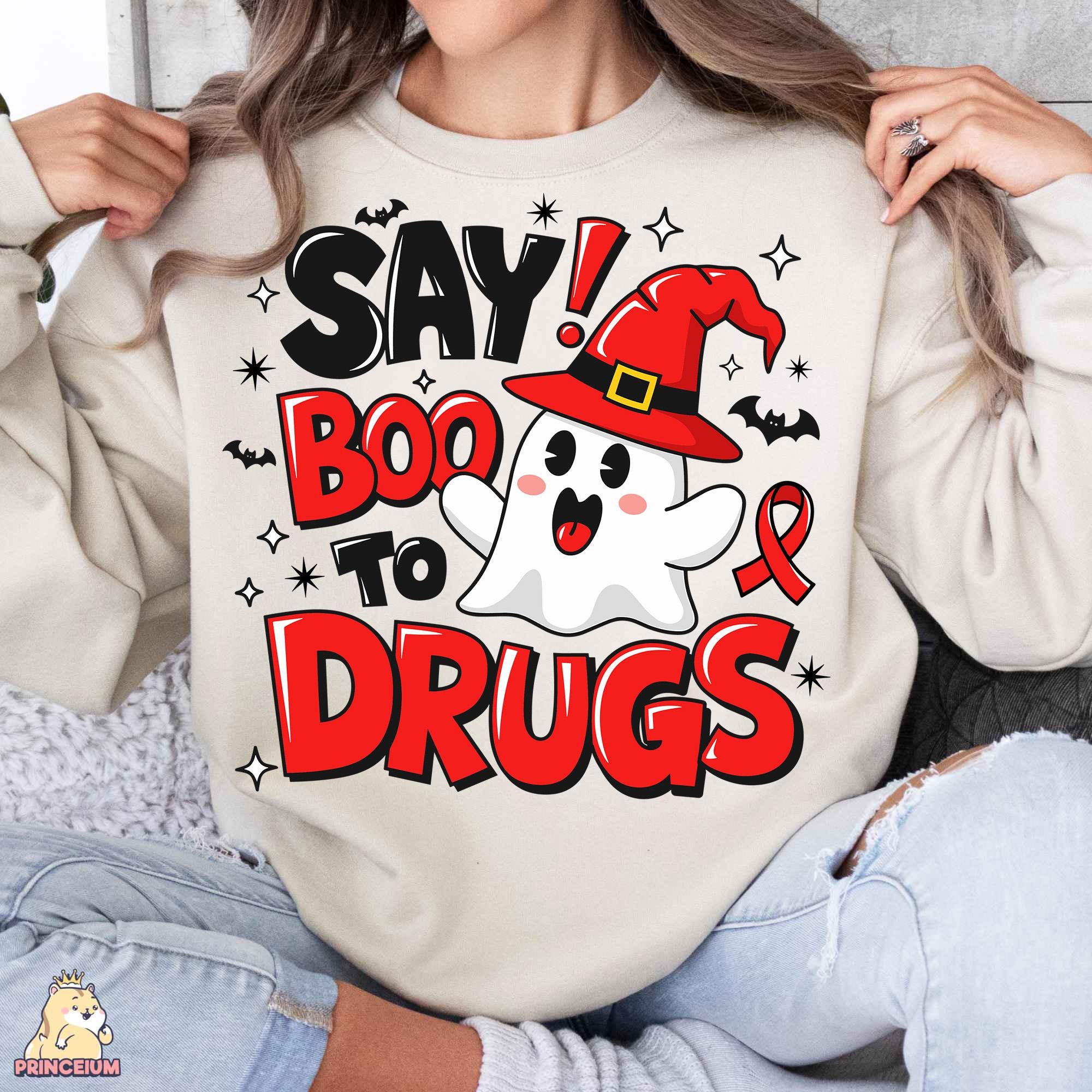 Say Boo to Drugs Png, Red Ribbon Week Png, Say No to Drugs, Drug-free ...