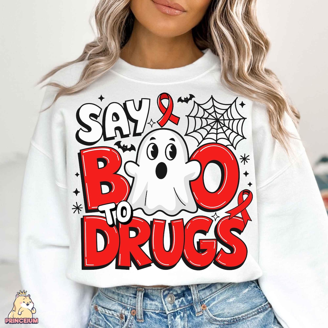 Say Boo to Drugs Png, Red Ribbon Week Png, Say No to Drugs, Drug-free ...