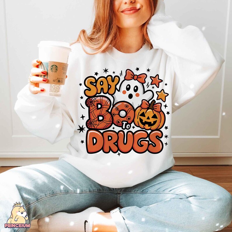 Say Boo to Drugs Png, Red Ribbon Week Png, Drug-free, Anti-drug Svg ...