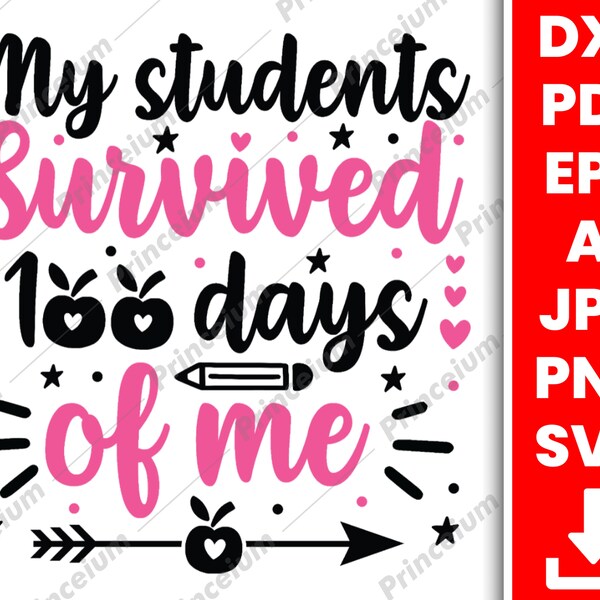My Students Survived 100 Days of Me Svg - Etsy