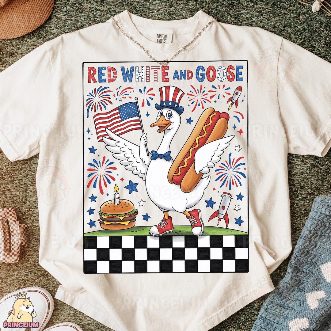 Red White and Goose Sublimation Design, Funny Patriotic Digital, 4th of ...