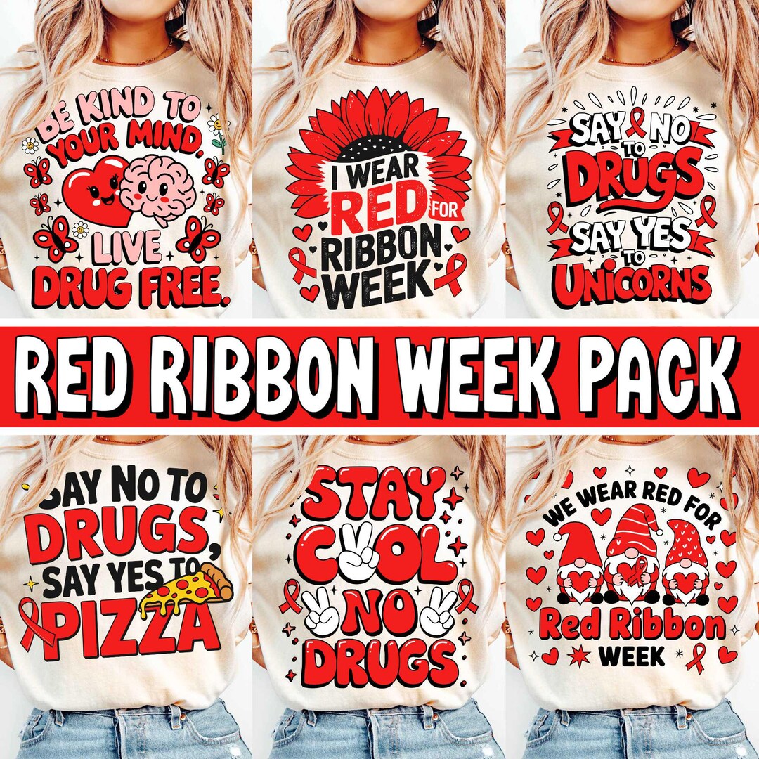 Red Ribbon Week Bundle Png, in October We Wear, Red Ribbon Week Png ...