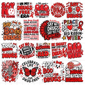 Red Ribbon Week Mega Bundle Png, in October We Wear, Red Ribbon Week ...