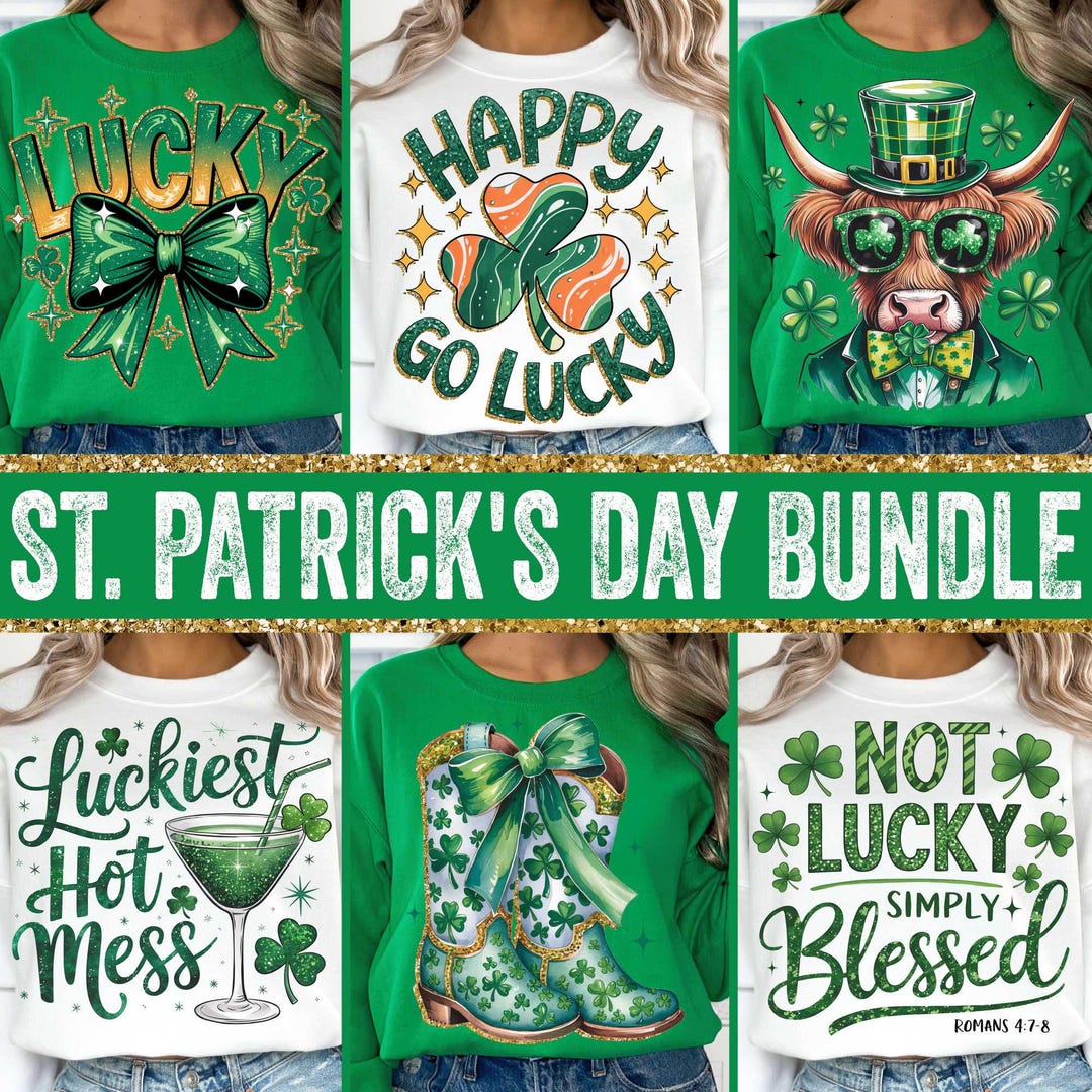 St Patrick Day Bundle Png, Happy St Patrick Day Png, Lucky Png, Irish ...