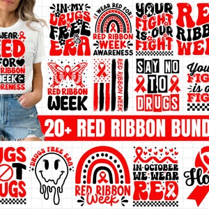 Red Ribbon Week SVG Bundle 20 Designs, Say No to Drugs, Drug-free, Anti ...