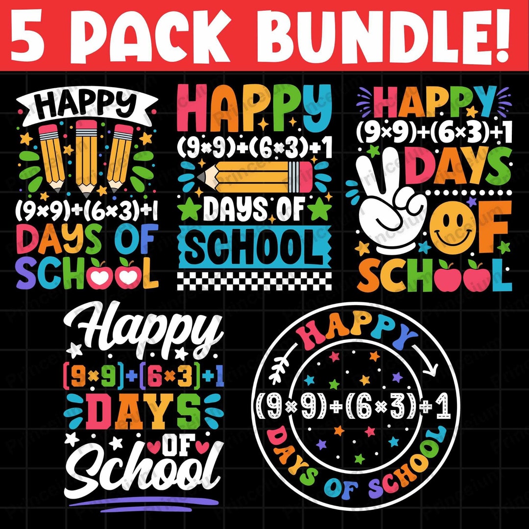 Math Formula 100 Days of School Bundle, 100 Day of School Math Png ...