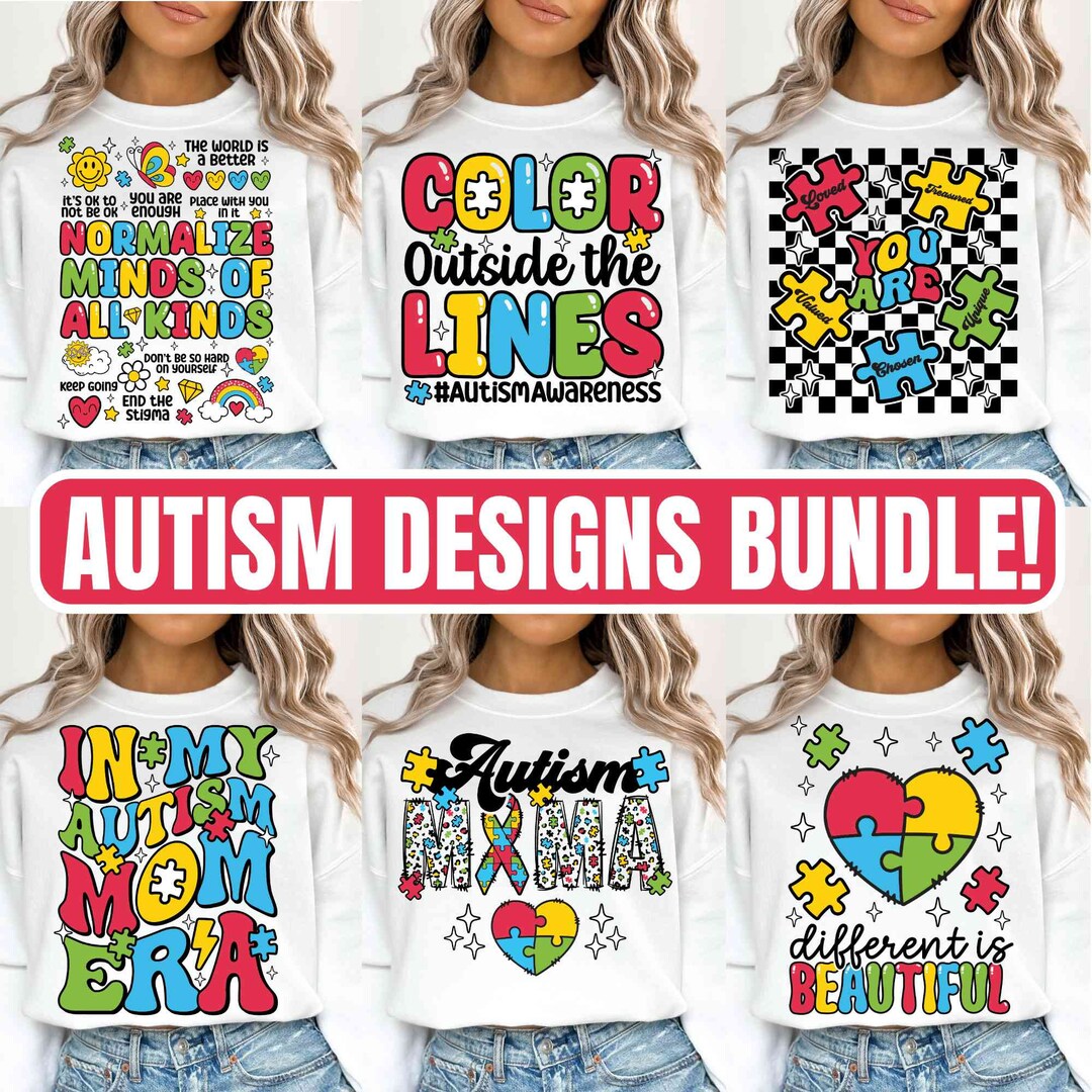 Autism Awareness Png Bundle, Autism T-shirt Png, Autism Quotes Png ...