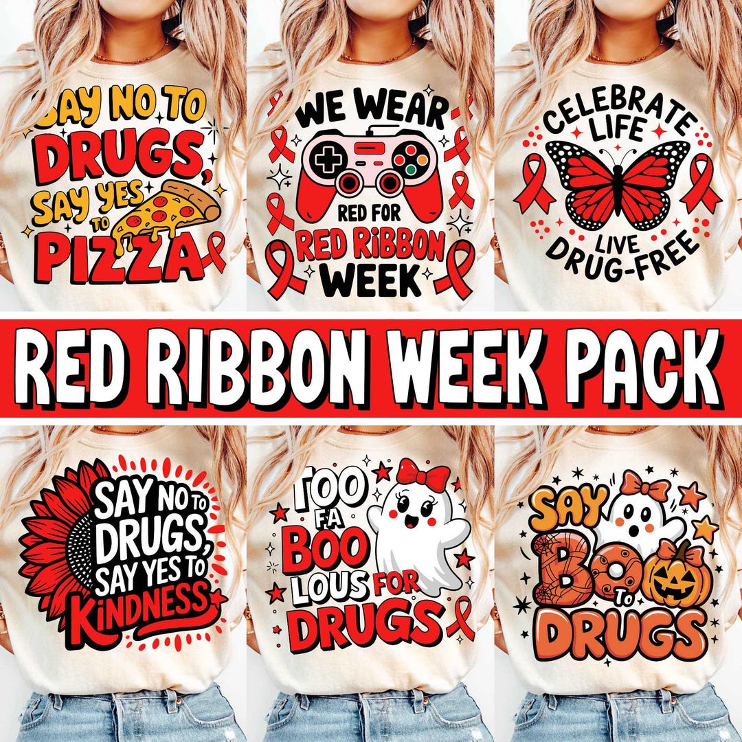 Red Ribbon Week Bundle Png, in October We Wear, Red Ribbon Week Png ...