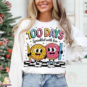 100 Days Sprinkled With Fun Png, 100 Days of School Donuts, 100 Day of ...