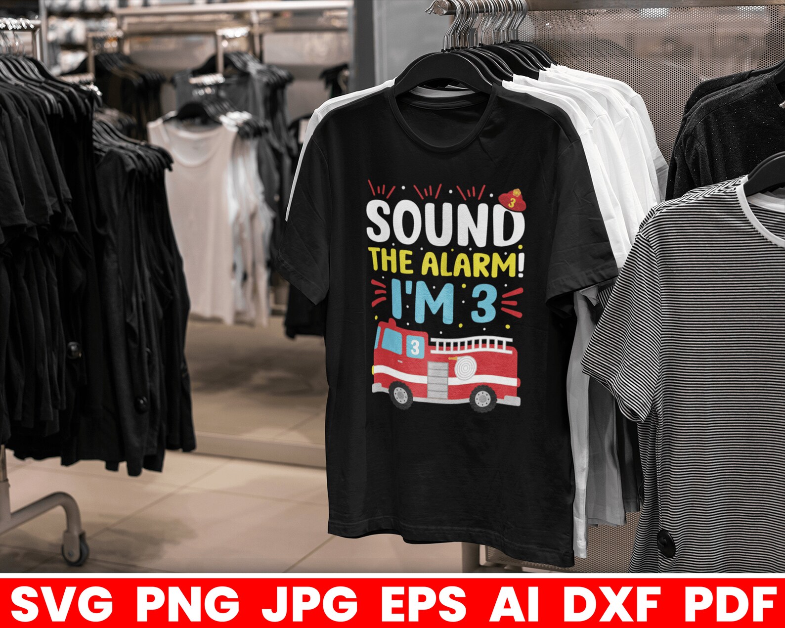 Sound the Alarm I'm 3 PNG SVG JPG Dxf Cute File - Etsy