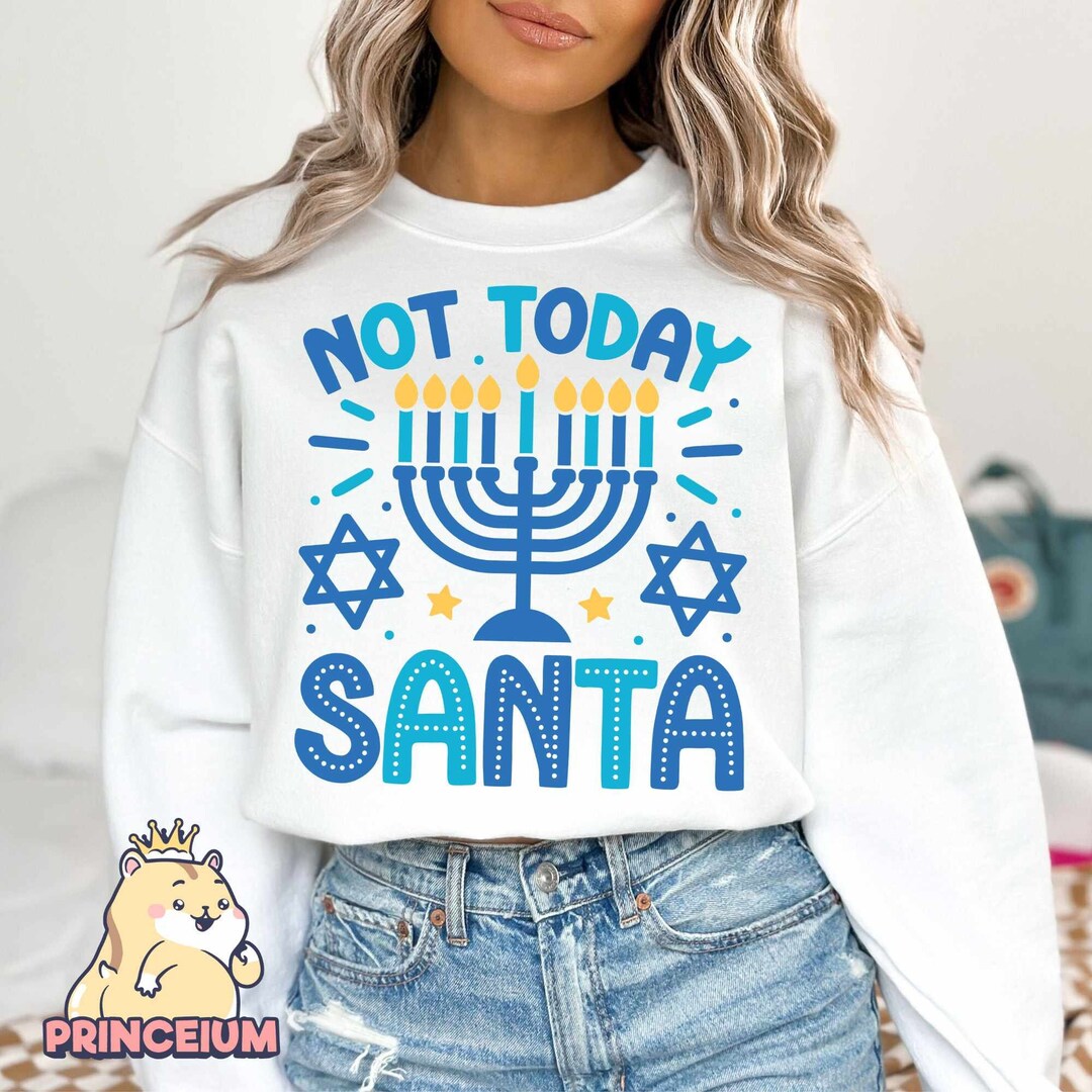 Not Today Santa Svg, Peace Love and Light Svg, Happy Hanukkah, Jewish ...