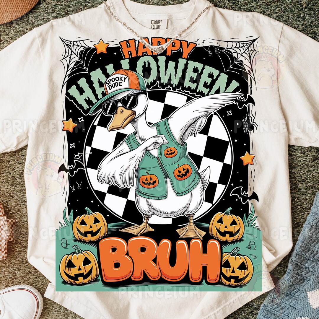 Happy Halloween Bruh Duck PNG, Funny Halloween Duck Clipart, Pumpkin ...