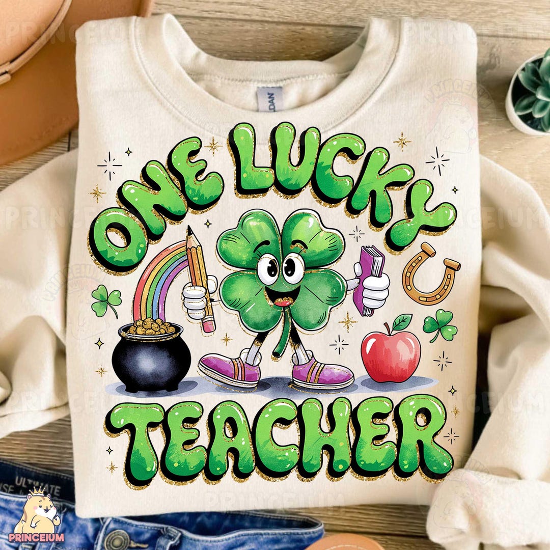 One Lucky Teacher Png, St Patrick Day, Shamrock Png, Clover St Patrick ...