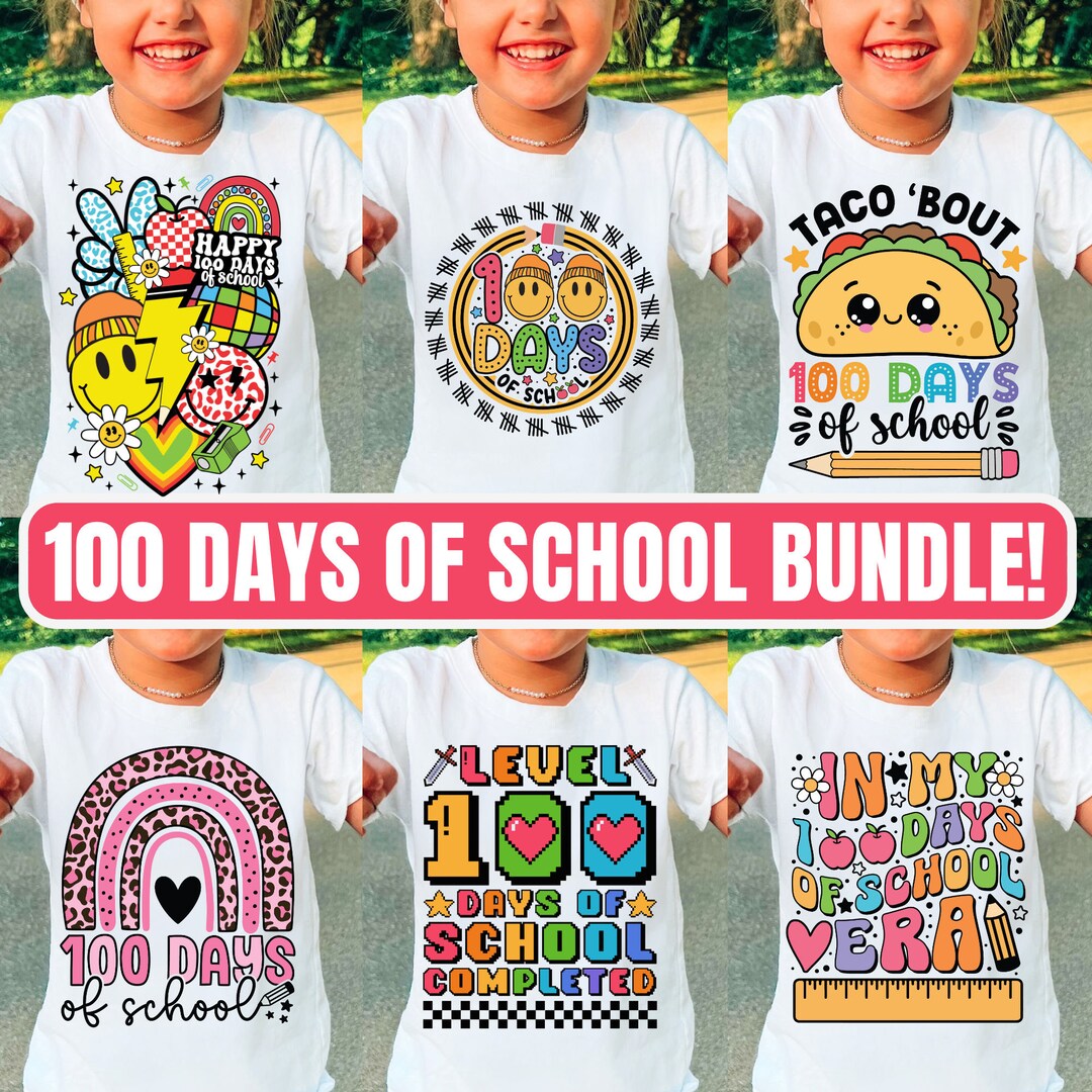In My 100 Days of School Bundle SVG PNG, 100 Days of School, 100 Days ...