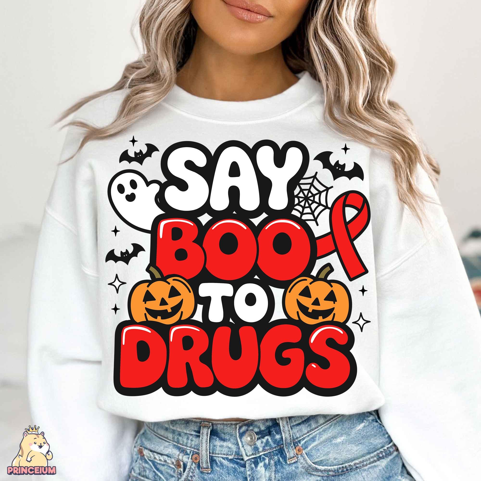 Say Boo to Drugs Png, Red Ribbon Week Png, Say No to Drugs, Drug-free ...