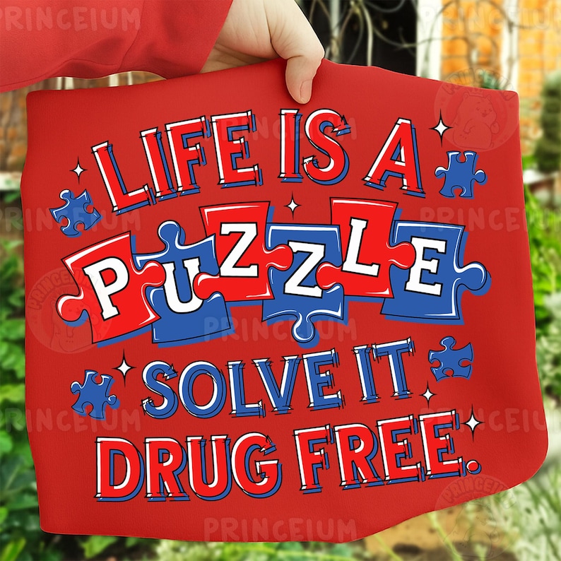 Life is a Puzzle Solve It Drug Free PNG Red Ribbon Week Puzzle ...