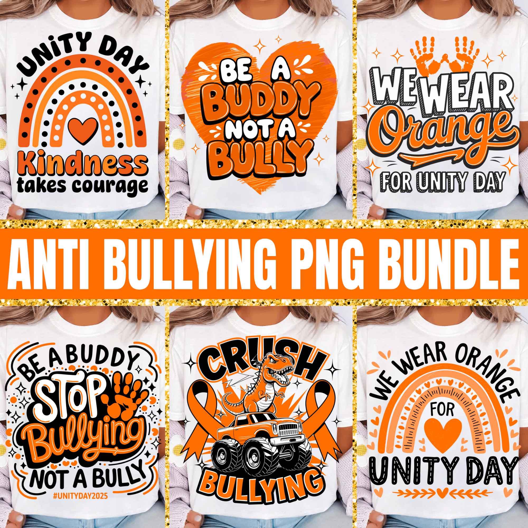 30+ Anti Bullying PNG Bundle Orange Unity Day Sublimation Designs Be ...