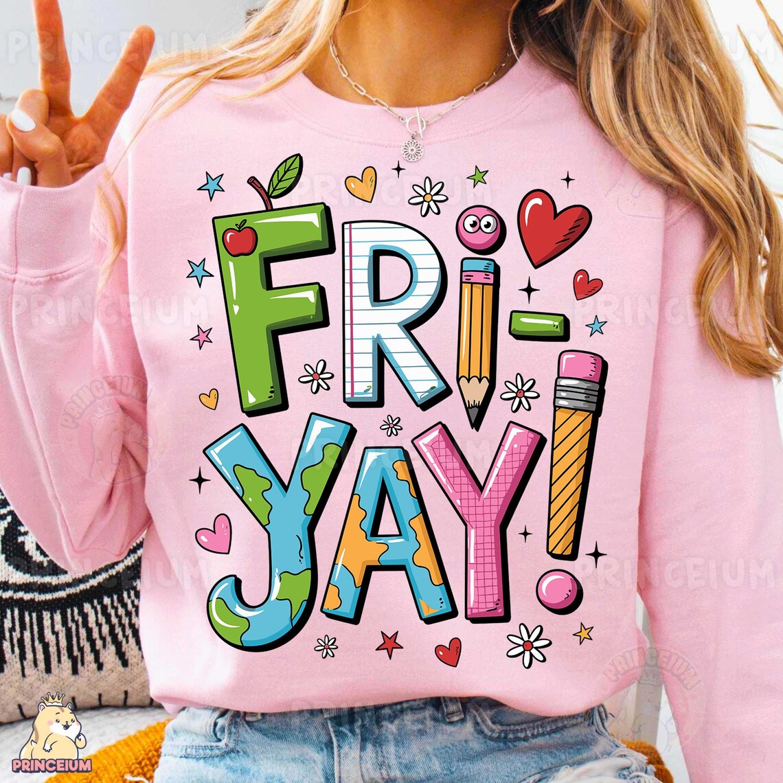 Fri-yay Sublimation Design, Colorful School Friday Digital File ...