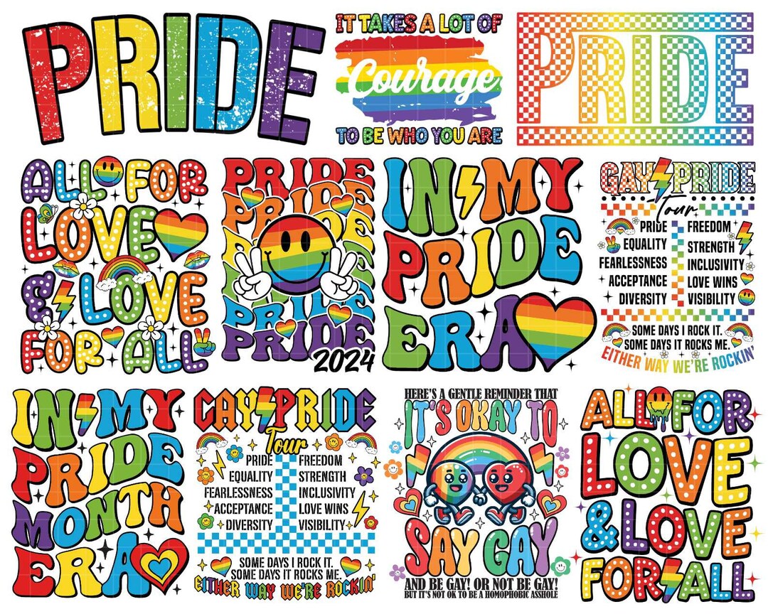10 LGBTQ PNG Bundle, Gay Pride, Lgbt Quotes Png, Rainbow, Gay, Love is ...