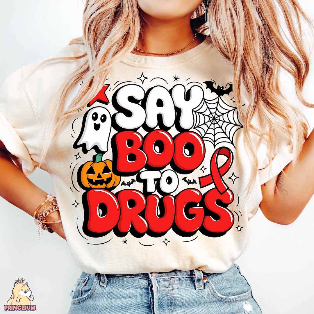 Say Boo to Drugs Png, Red Ribbon Week Png, Say No to Drugs, Drug-free ...