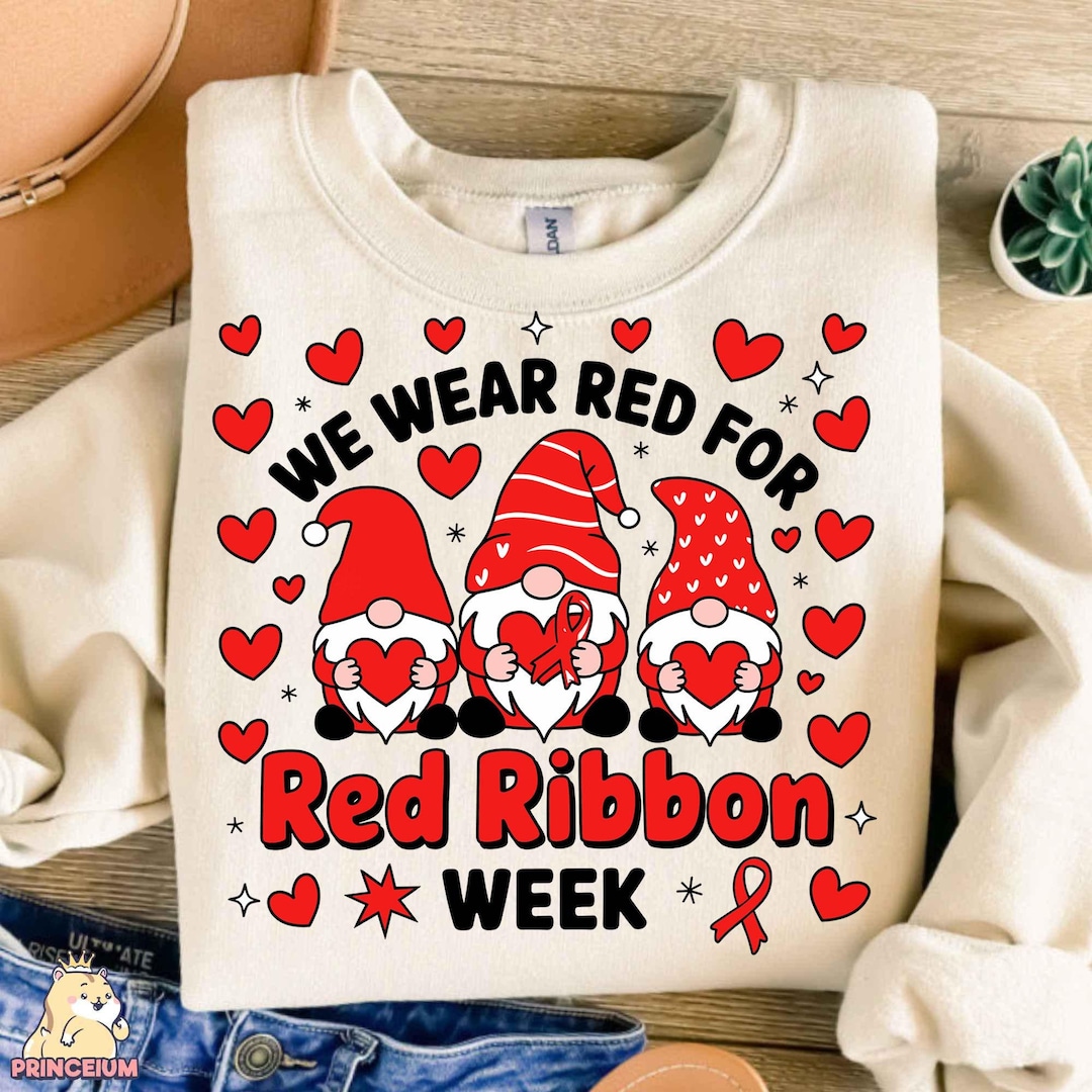 We Wear Red for Red Ribbon Week, Png, in October We Wear, Red Ribbon ...