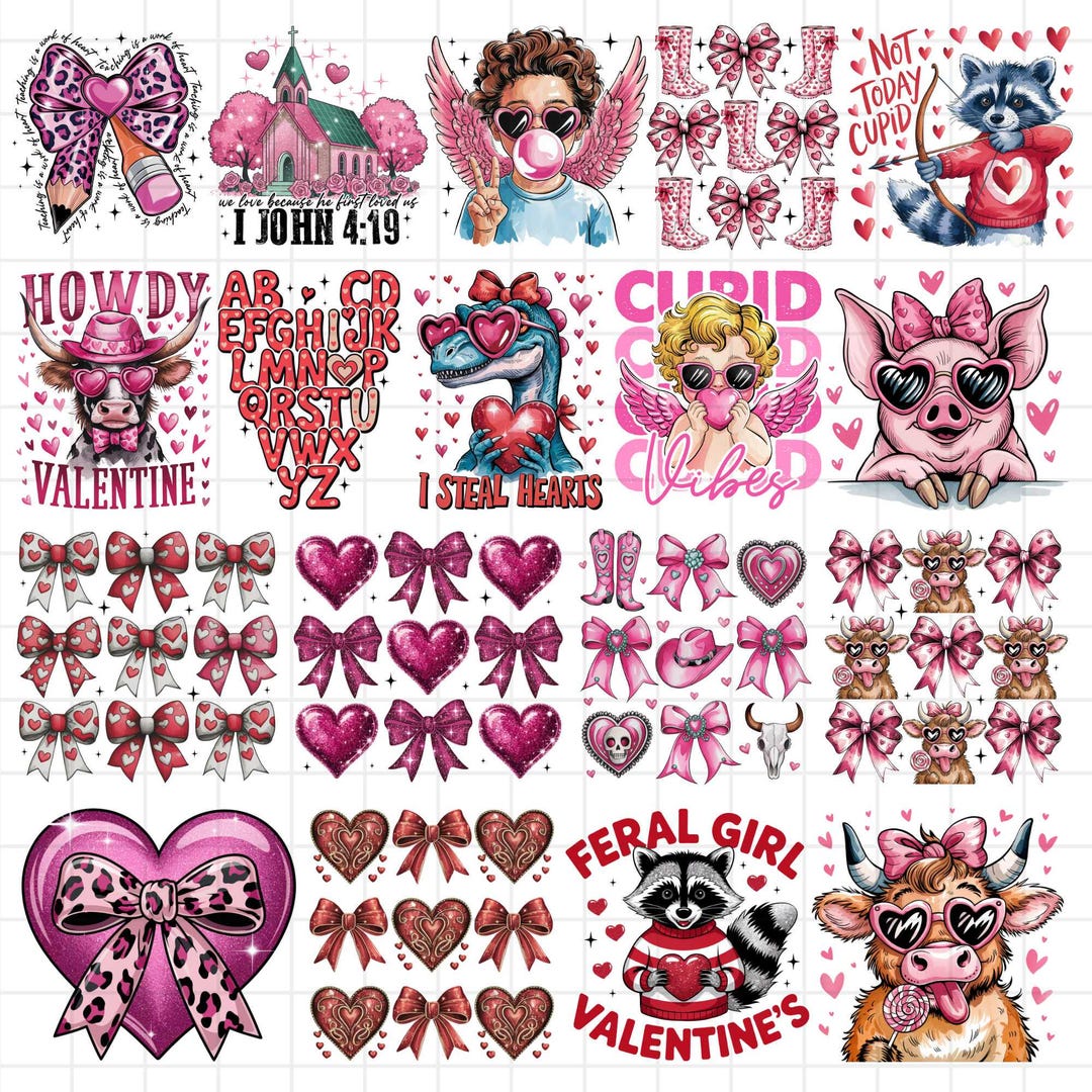 Valentine Png Bundle, Cupid Vibes Png, Books Are My Valentine Png, Less ...