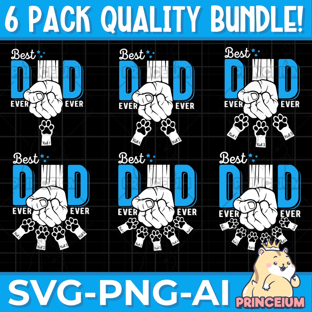 Personalized Best Dad Ever Svg Bundle Fist Bump Set Svg Dad Hand Fist ...