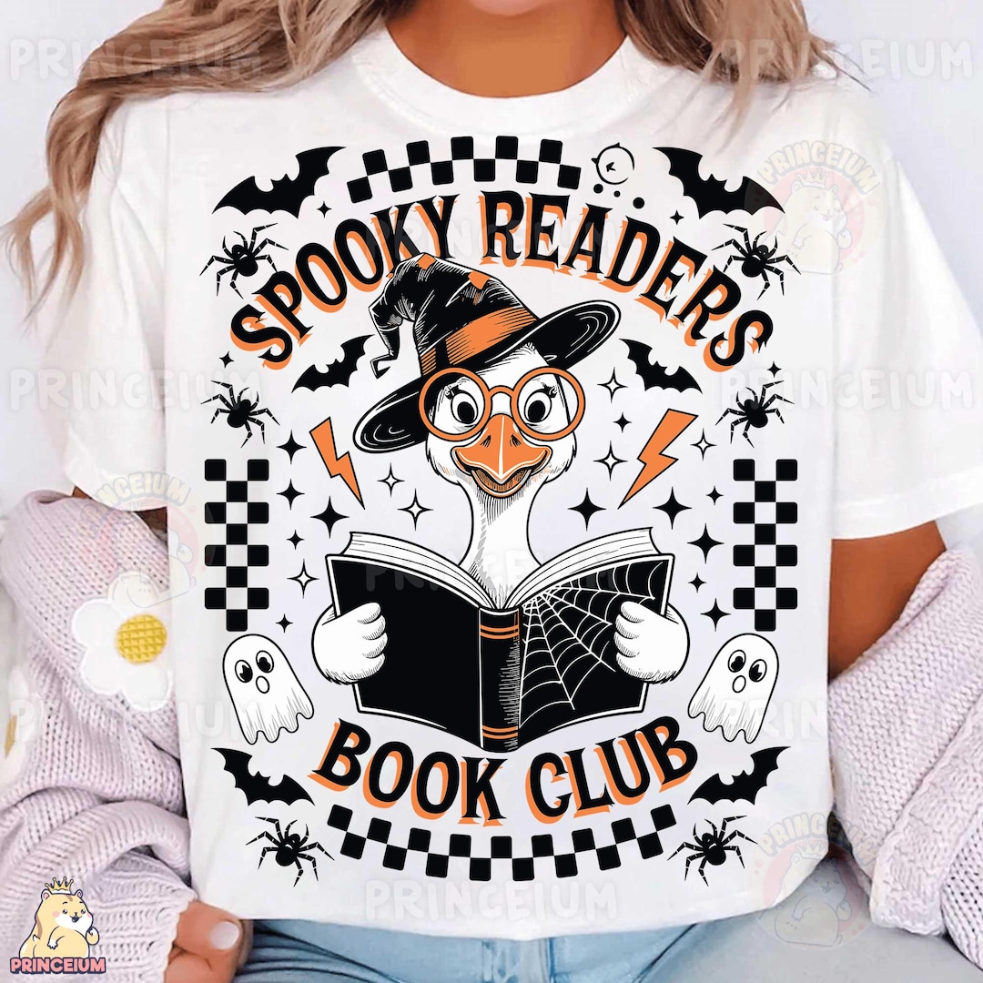 Spooky Readers Book Club PNG, Halloween Goose Reading Sublimation ...