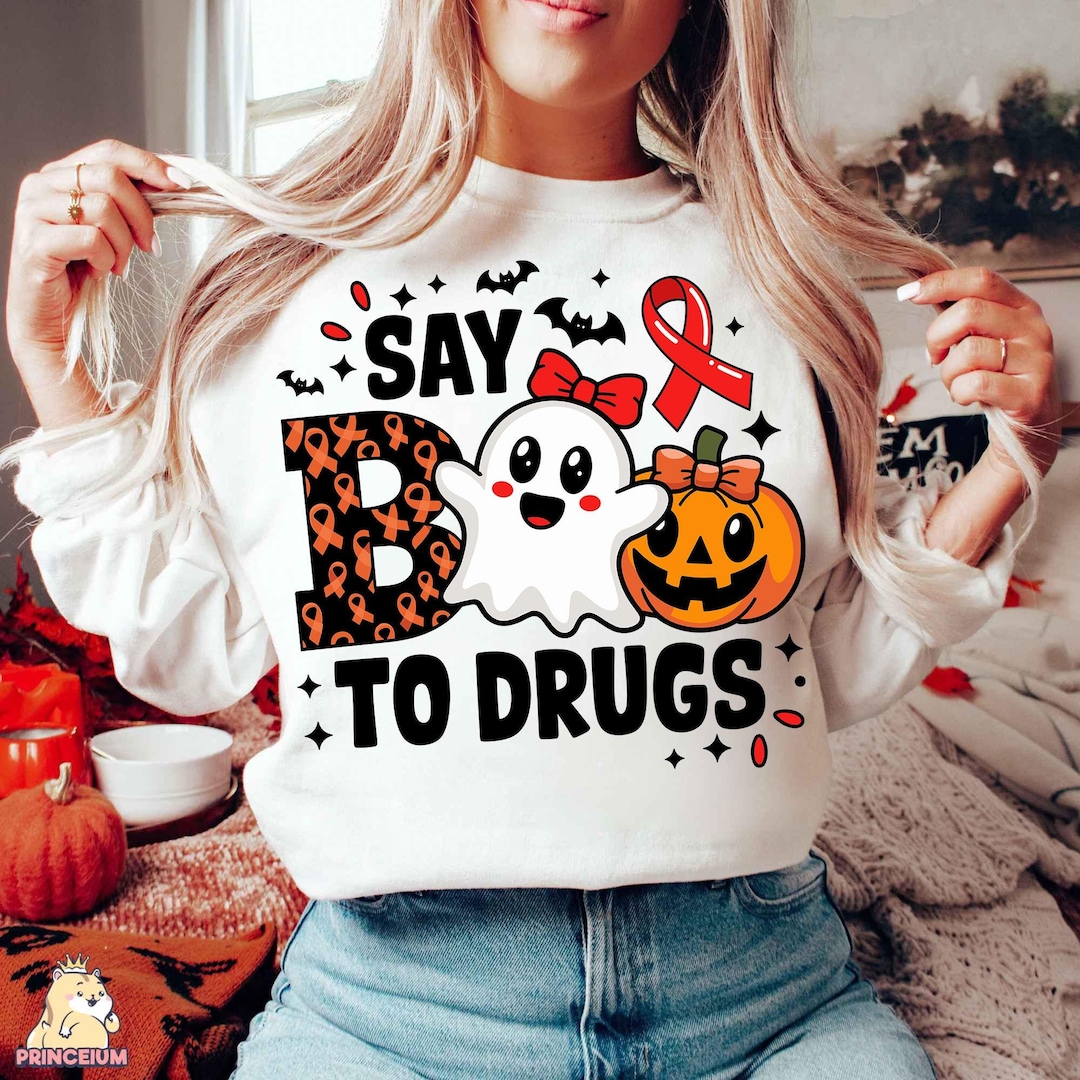 Say Boo to Drugs Png, Red Ribbon Week Png, Say No to Drugs, Drug-free ...