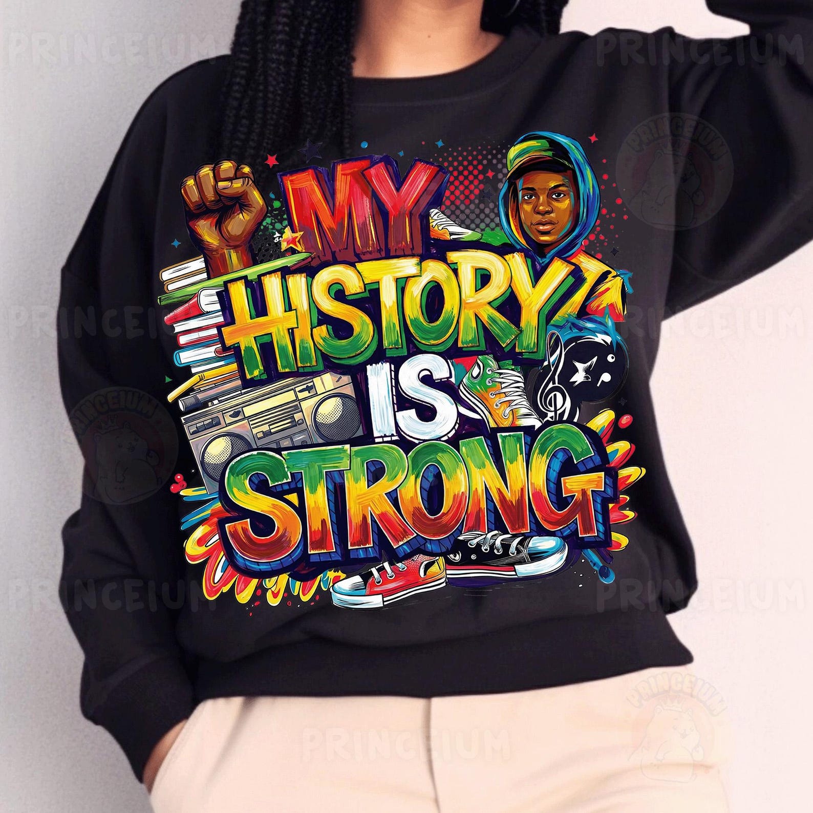 My History is Strong PNG, Black History Month Art, Powerful Afrocentric ...