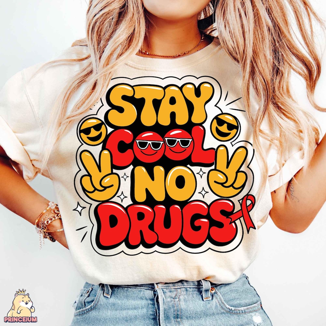 Stay Cool No Drugs Png, Red Ribbon Week Png, Drug-free, Anti-drug Svg ...