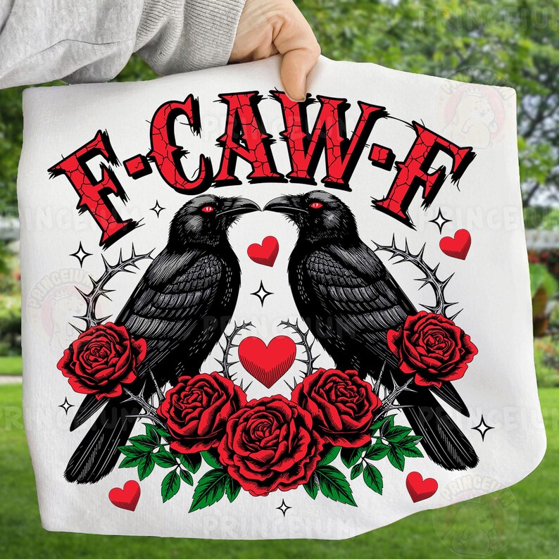 F-caw F-raven PNG Gothic Valentine Birds Art Crow Rose Heart Design ...