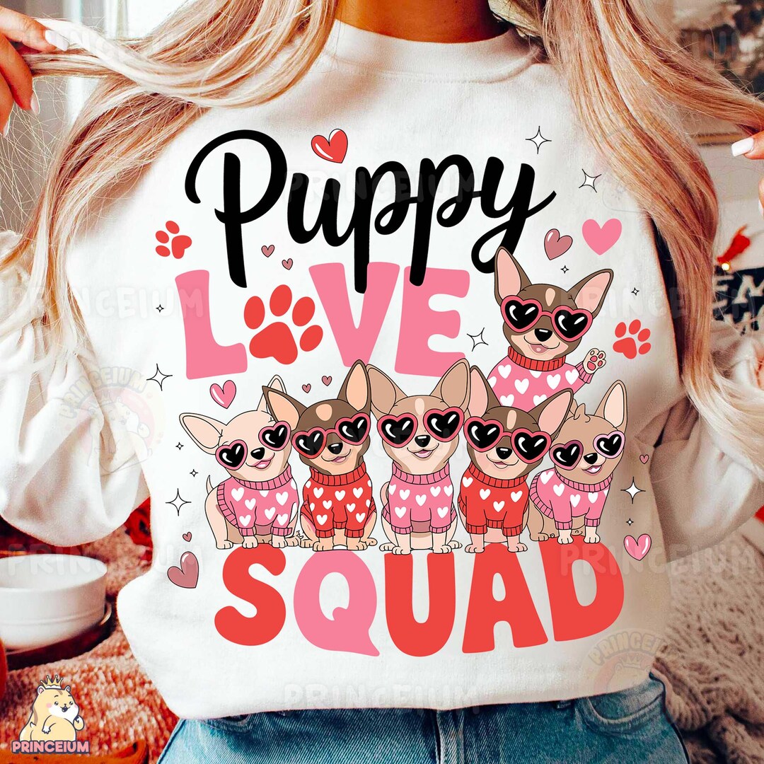 Puppy Love Squad Png, Dog Valentine Png, Chihuahua Png, Dogs Day ...
