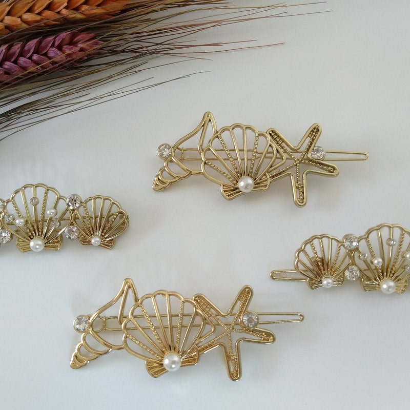 Sea Shell Hair Clips - Etsy