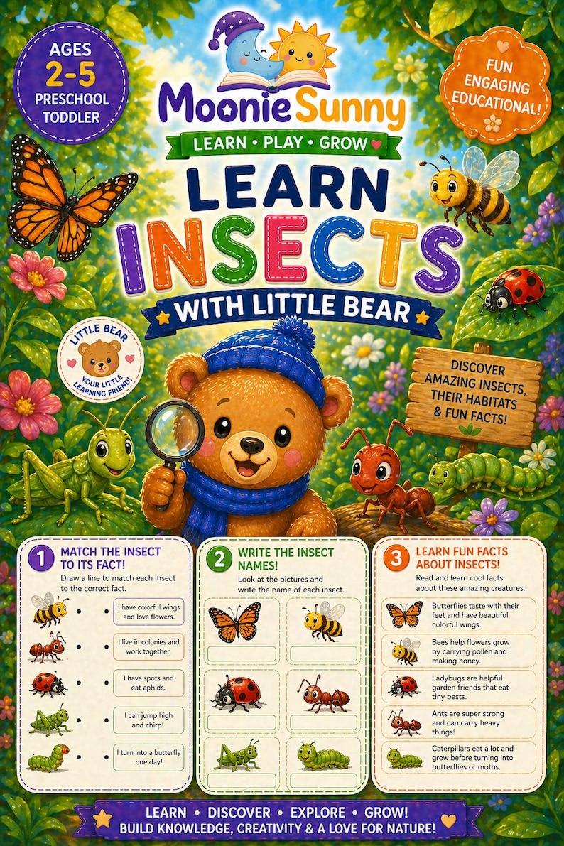 Bugs and Insects Busy Book Printable - Preschool Learning Binder ...
