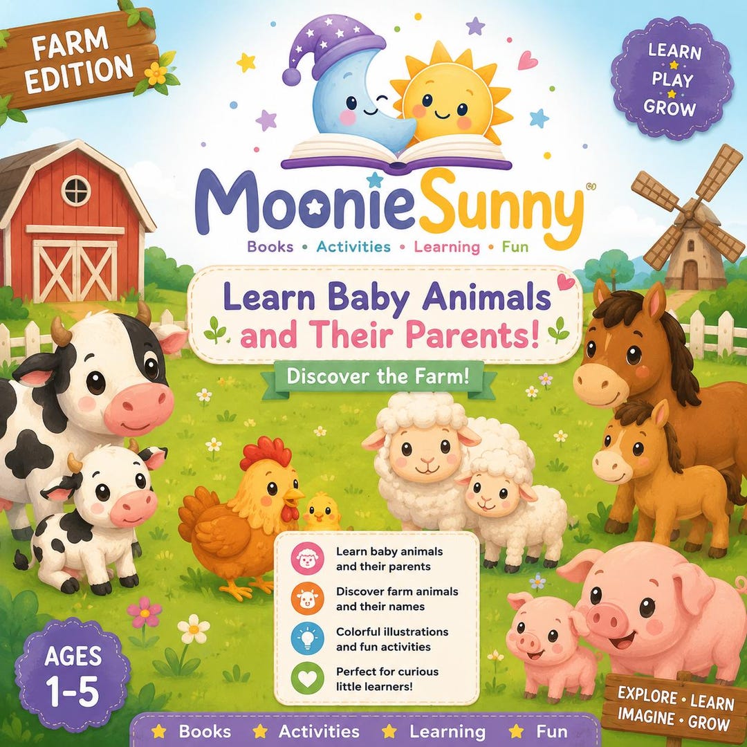 Farm Animals Busy Book Printable - Mommy and Baby Animal Matching ...