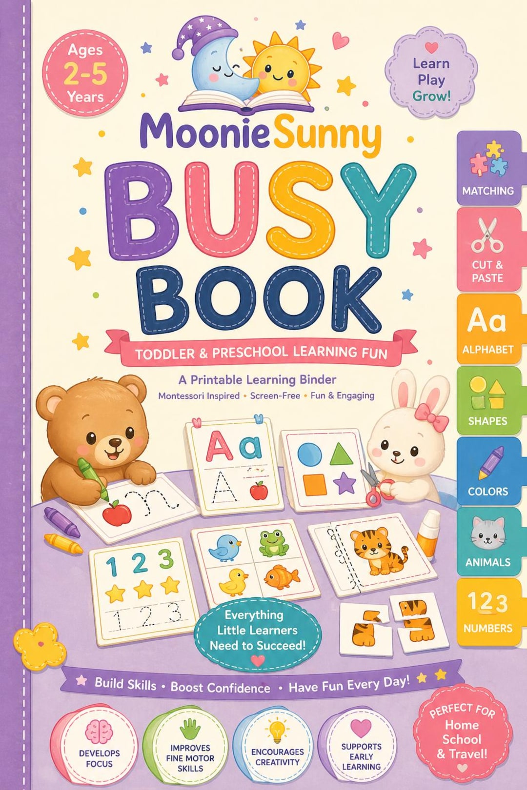 Toddler Busy Book – Colors, Alphabet, Numbers, Animals Learning ...