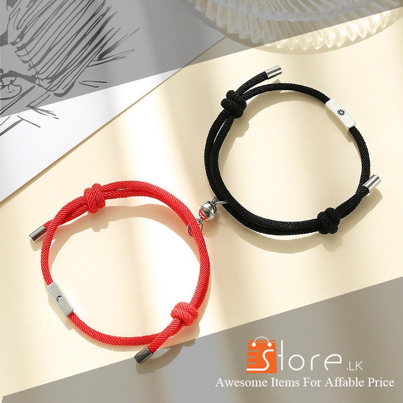 Handmade Romantic Magnetic Couple Bracelet Long Distance Matching ...