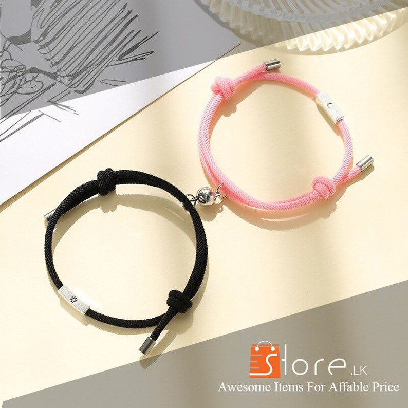 Handmade Romantic Magnetic Couple Bracelet Long Distance Matching ...