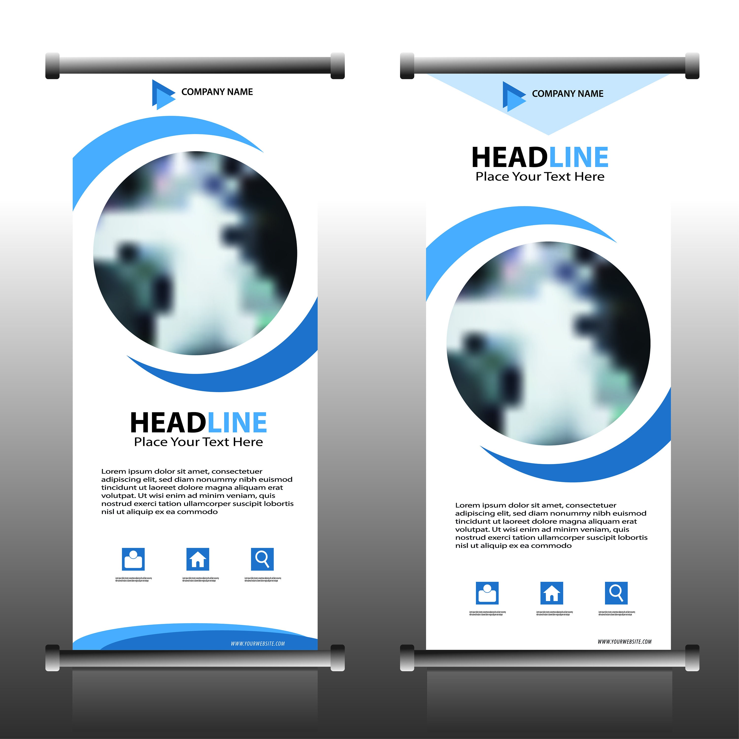 3 Roll up Banners Business Office Work Site Abstract Design - Etsy
