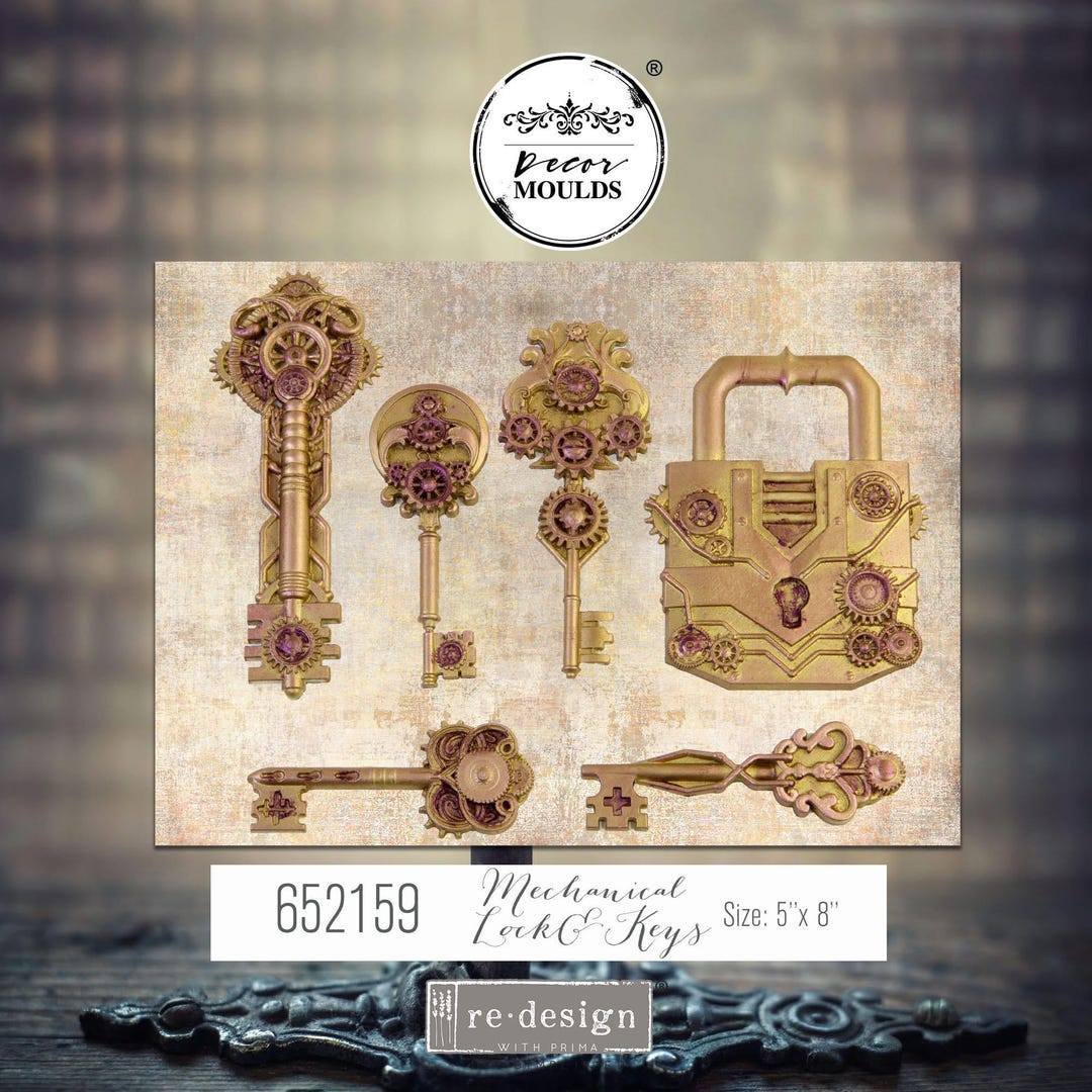Mechanical Locks and Keys Decor Moulds® | Measures 5”x8”x8mm | Redesign ...