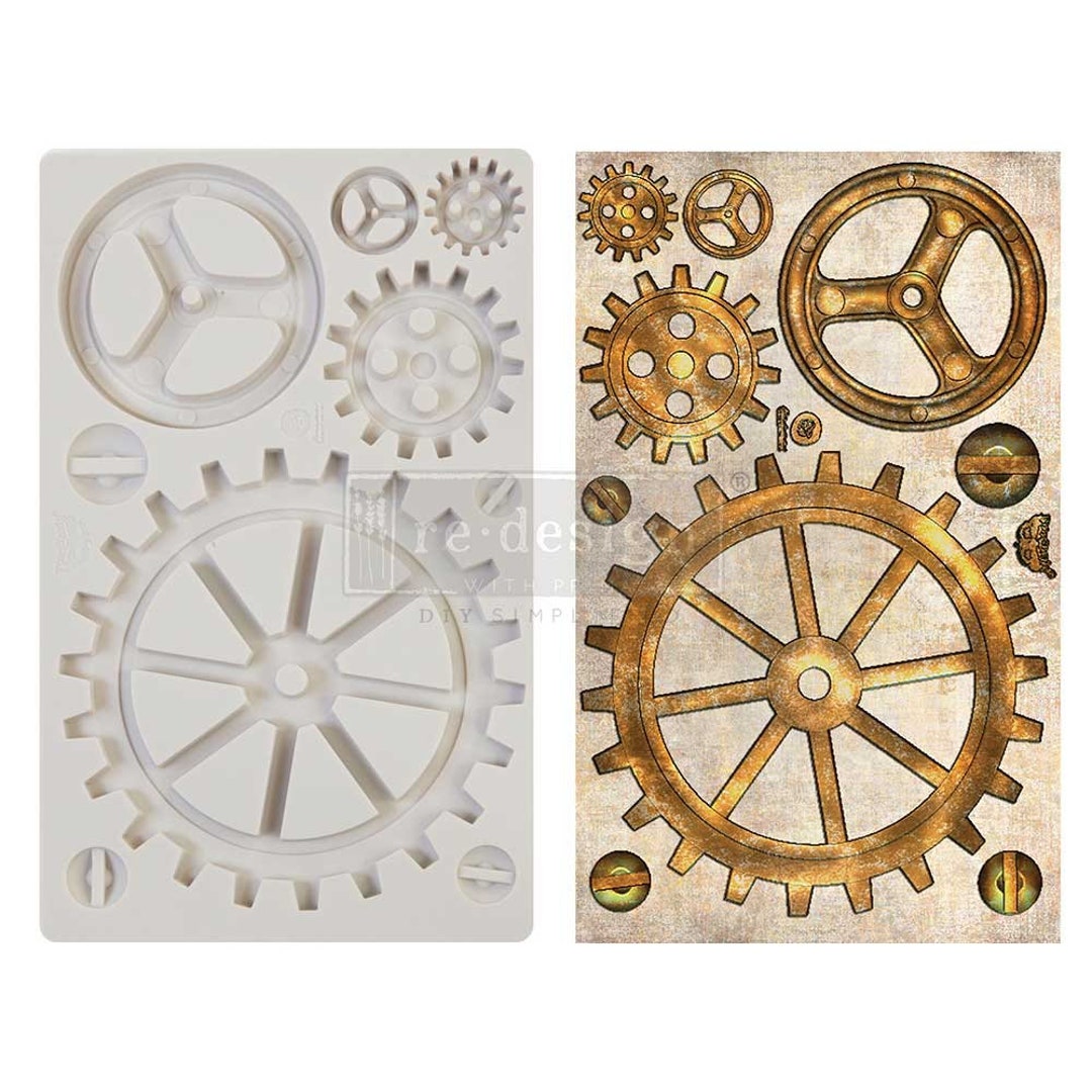 Large Gears Decor Moulds® | Finnabair | Measures 5”x8”x8mm | Redesign ...