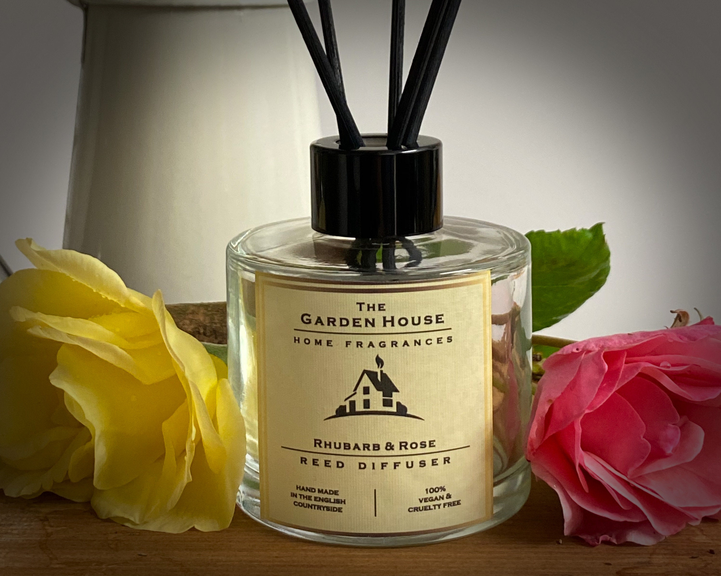 Rhubarb & Rose Reed Diffuser 100ml 100% Vegan Cruelty Free, Luxury Gift ...