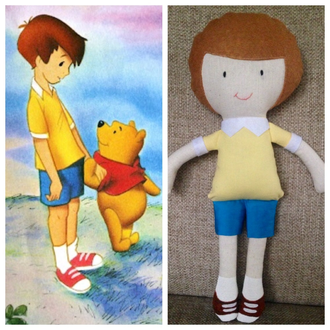 Christopher Robin Inspired Plush Doll, Quality Natural Rag Doll From ...