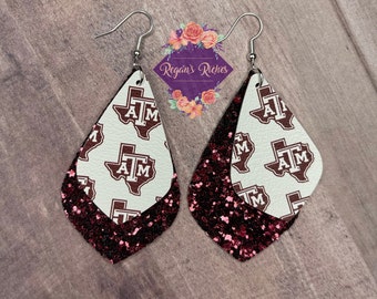 Texas A&m Earrings - Etsy