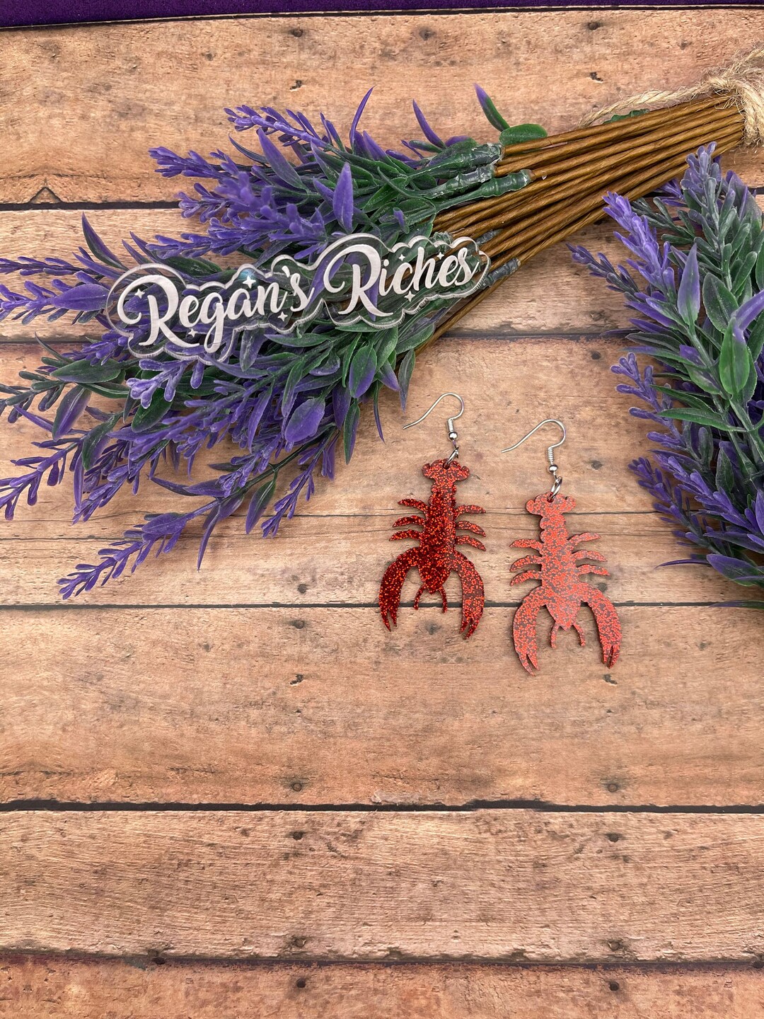 Red Glitter Lobster Crawfish Acrylic Earrings - Etsy