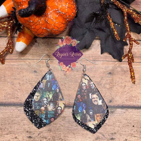 Horror Movie Characters Faux Leather Earrings - Etsy
