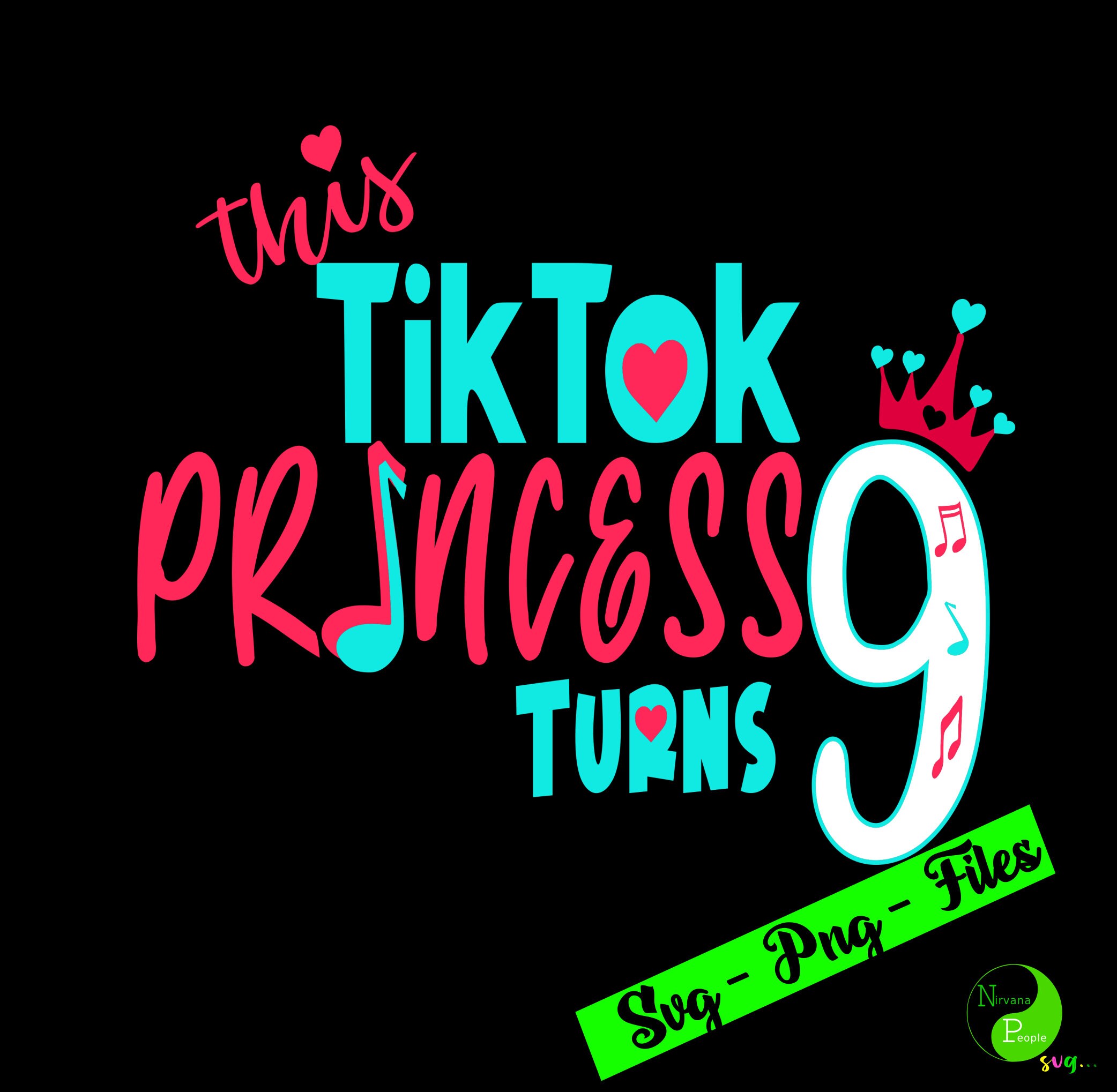 Pack of Images This Tik Tok Princess Turns 6 7 8 9 10 Svg, Birthday ...